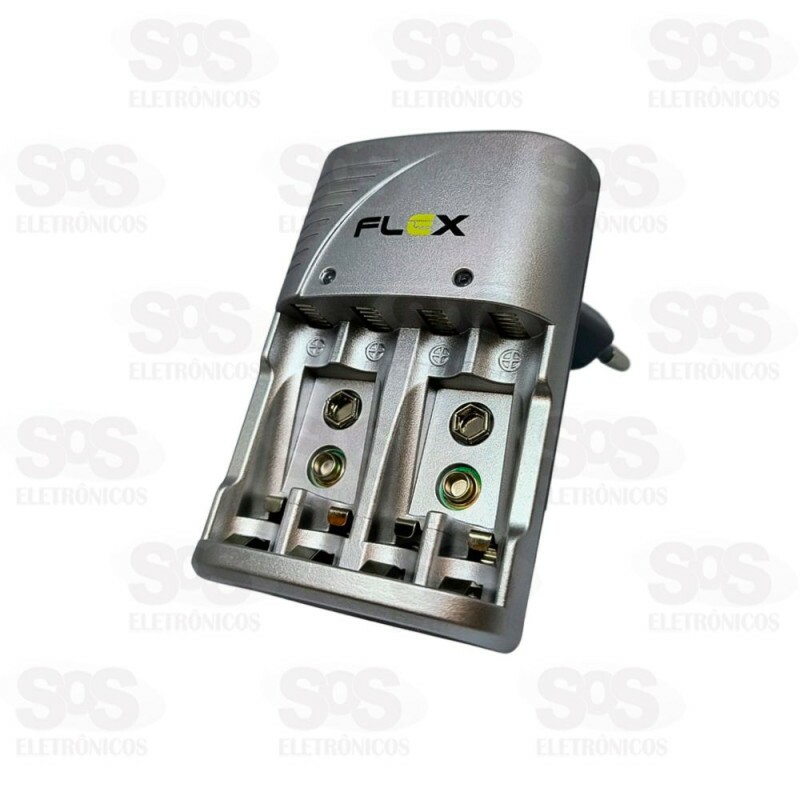 Carregador De Pilhas AA/AAA/9V Flexgold FX-C16