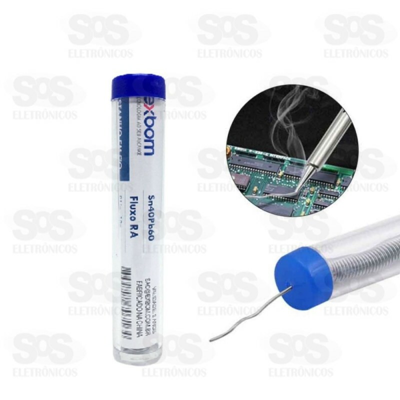 Estanho em Fio Carretel 1.2mm Com 10g Exbom EF40-P10M12