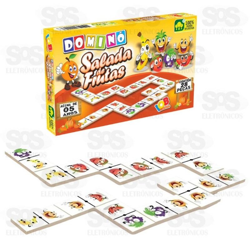 Dominó Salada de Frutas 28 Peças de Madeira IOB 04