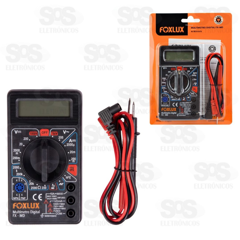 Multímetro Digital Com Cabo Foxlux 30.01