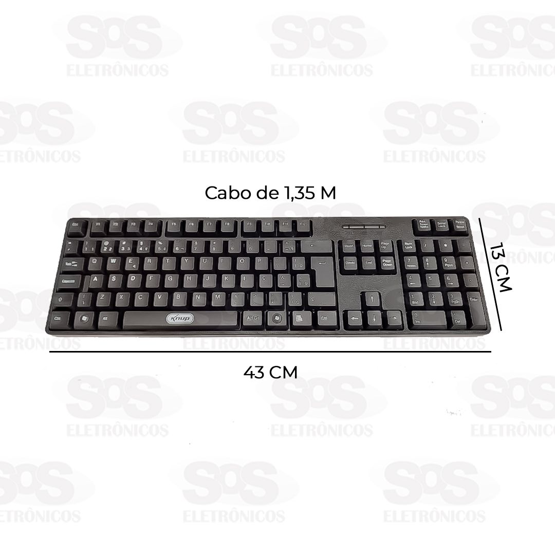 Teclado Padrão Abnt2 Com Fio Usb Silencioso Knup Kp 2044