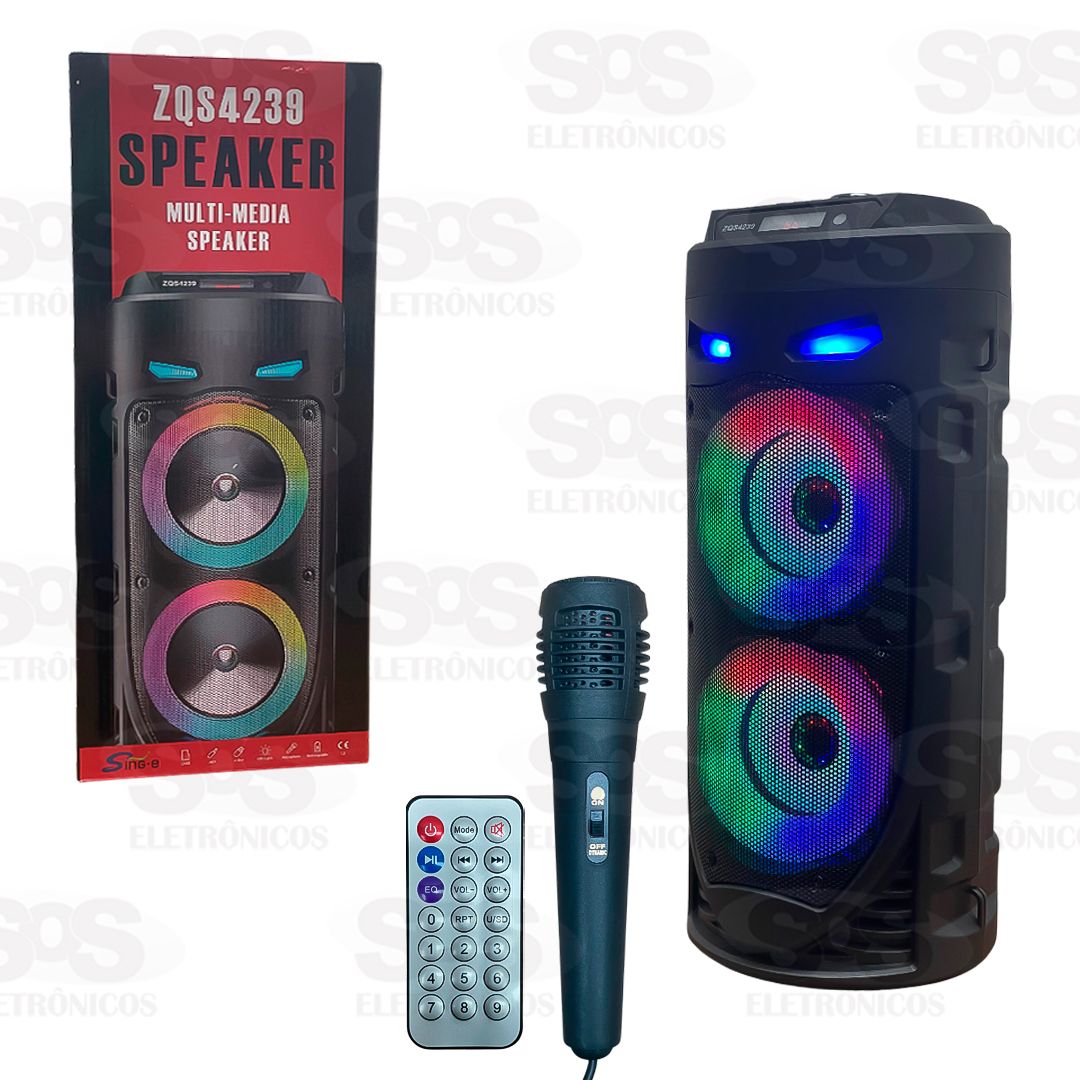 Caixa De Som Sem Fio 2x8W Super Bass ZQS-4239