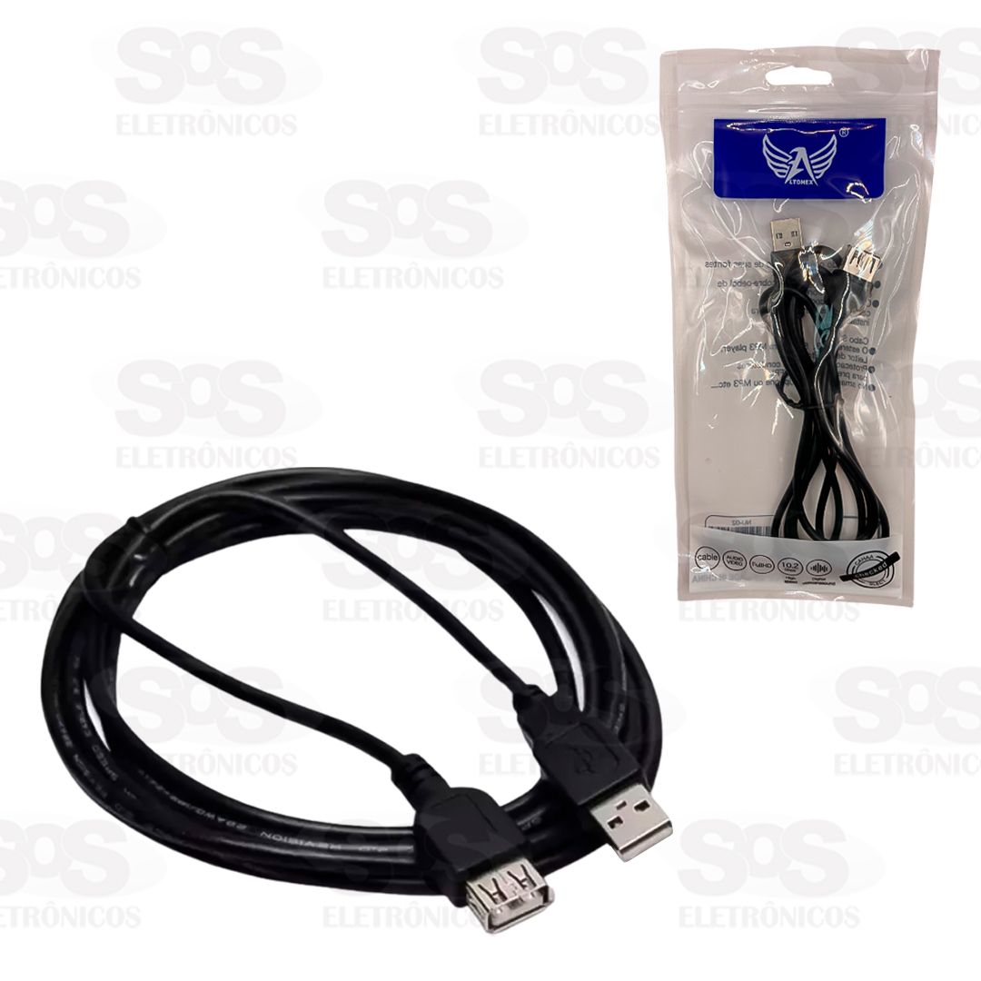 Cabo USB Macho X USB Fêmea 1,5M Altomex NU-02 Cabo USB Macho X USB Fêmea 1,5M Altomex NU-02