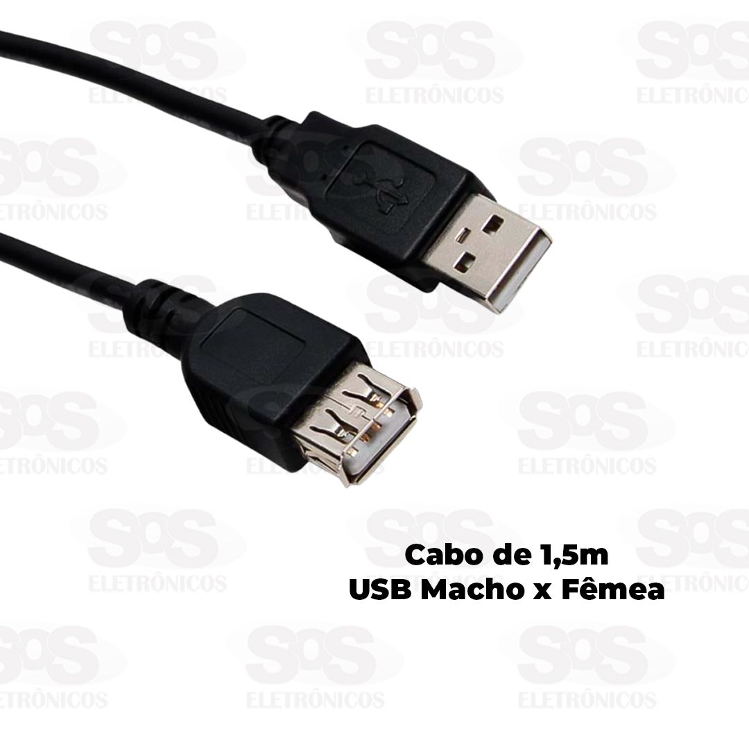 Cabo USB Macho X USB Fêmea 1,5M Altomex NU-02 Cabo USB Macho X USB Fêmea 1,5M Altomex NU-02
