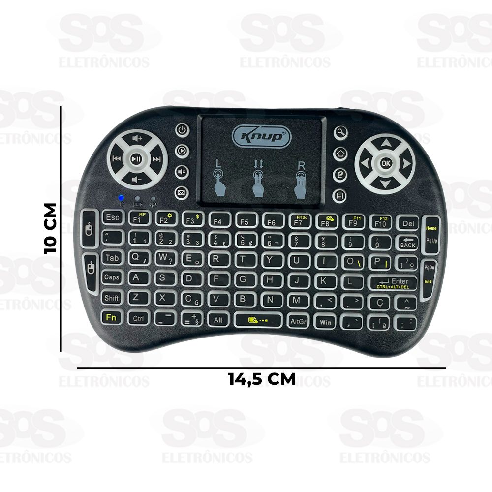 Mini Teclado Sem Fio Com Touchpad Knup KP-2048 Mini Teclado Sem Fio Com Touchpad Knup KP-2048